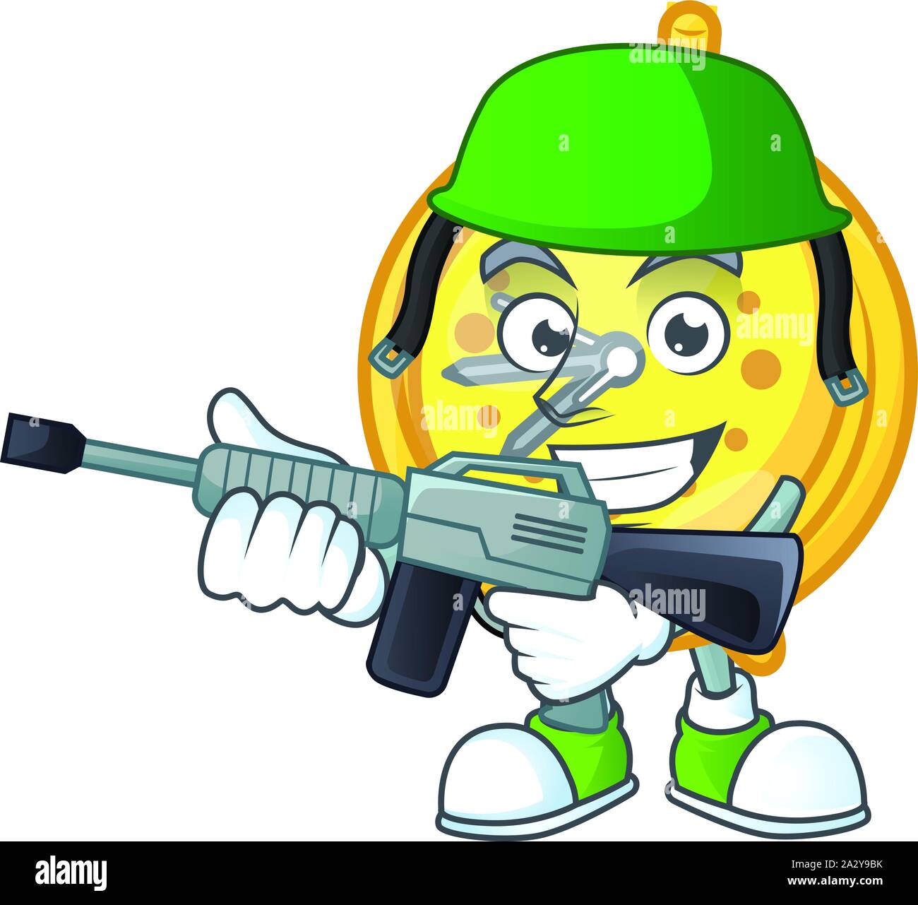 Army design alarm clock in cartoon character Stock Vector Image & Art ...