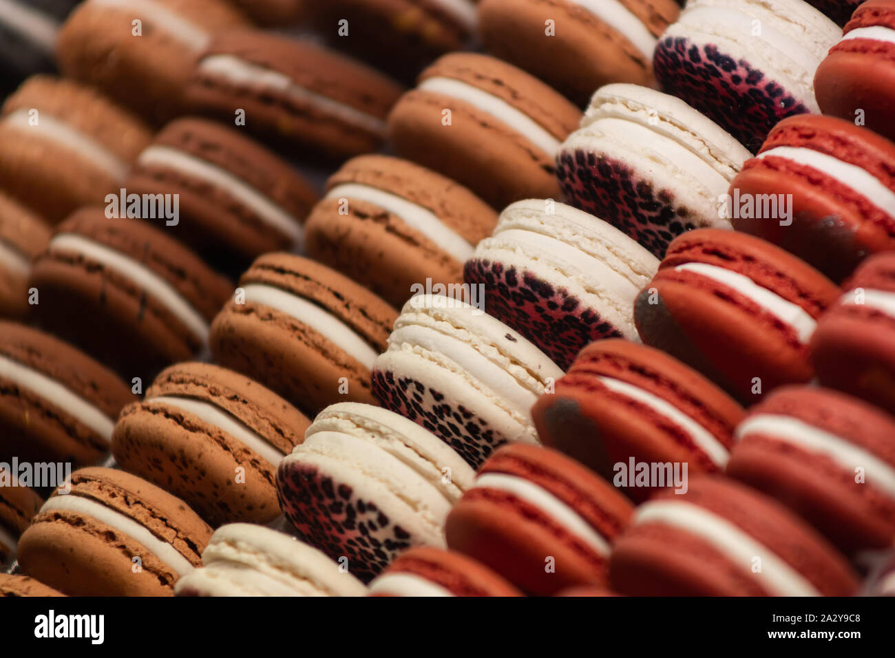 Almond cake macaron with a viscous middle and crispy shell is one of ...