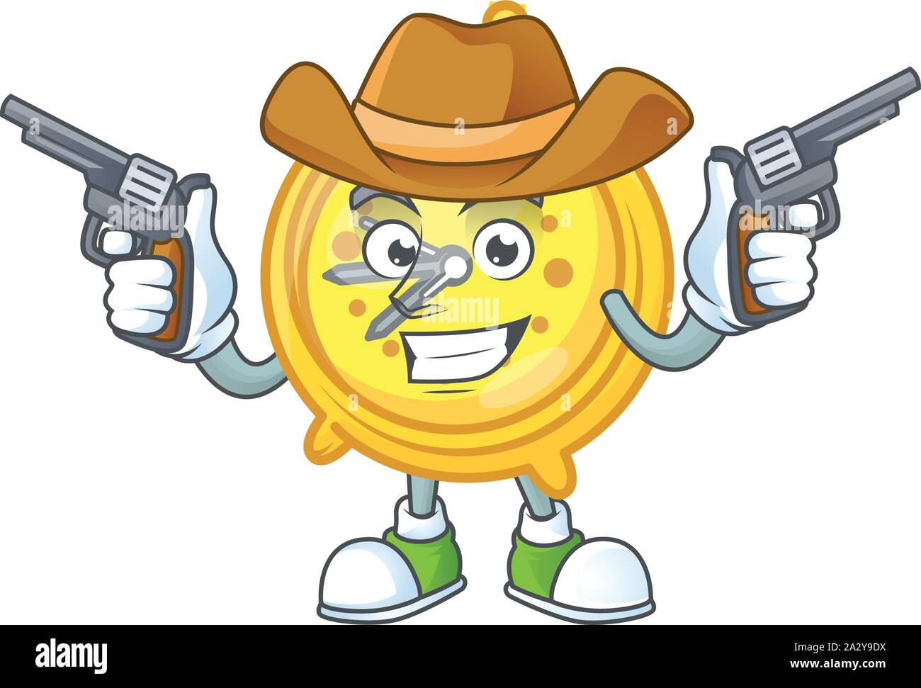Cowboy design alarm clock in cartoon character Stock Vector Image & Art ...