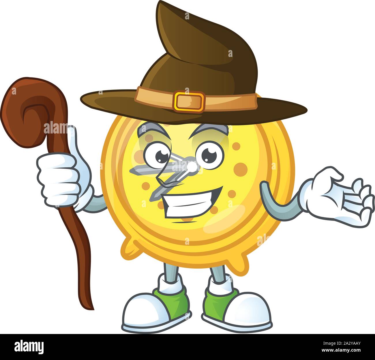 Witch alarm clock cartoon with machine classic Stock Vector Image & Art ...