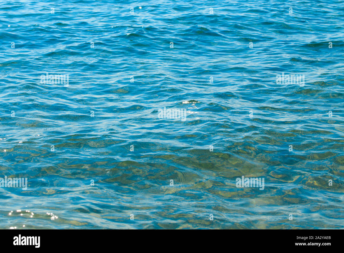 Clear water texture in blue and orange. Background of the ocean and the ...