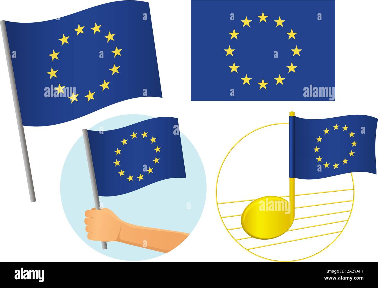 EU flag icon set. Europe flag vector illustration Stock Vector Image ...