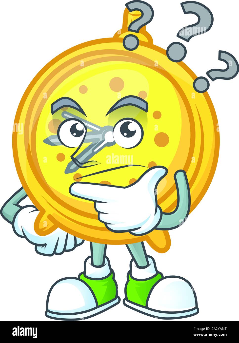 Thinking alarm clock cartoon with machine classic Stock Vector Image ...