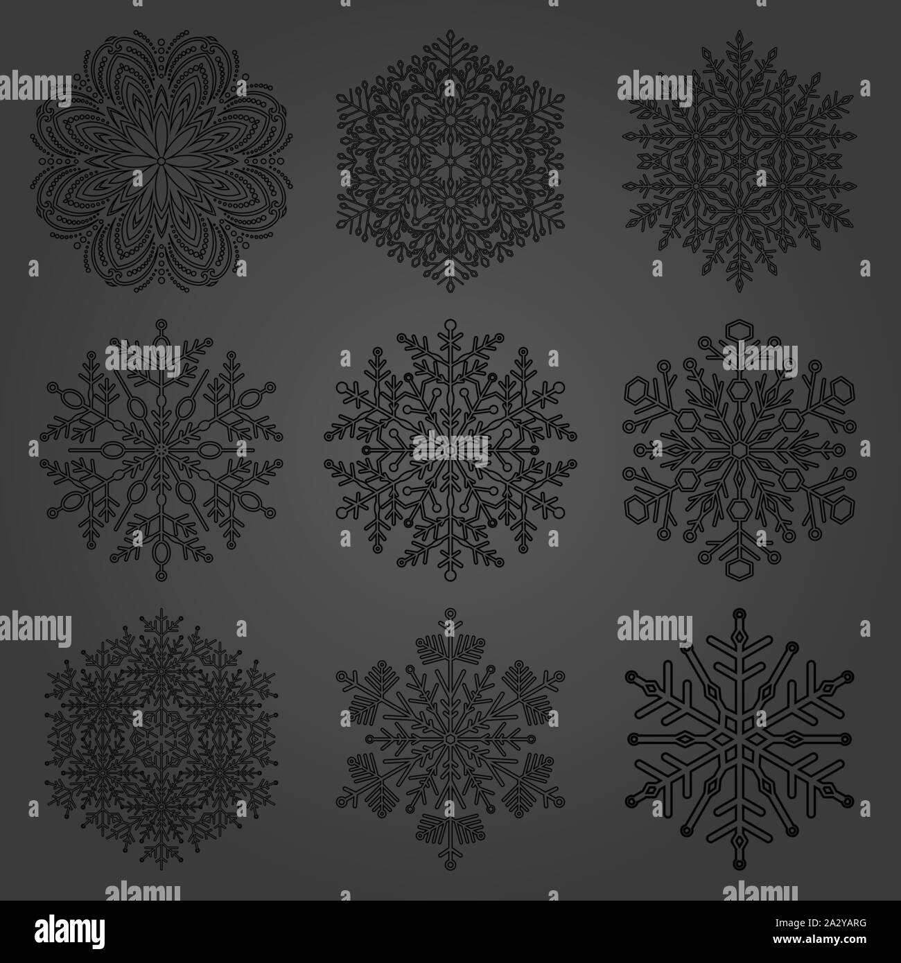 Set of Vector Snowflakes Stock Vector Image & Art - Alamy