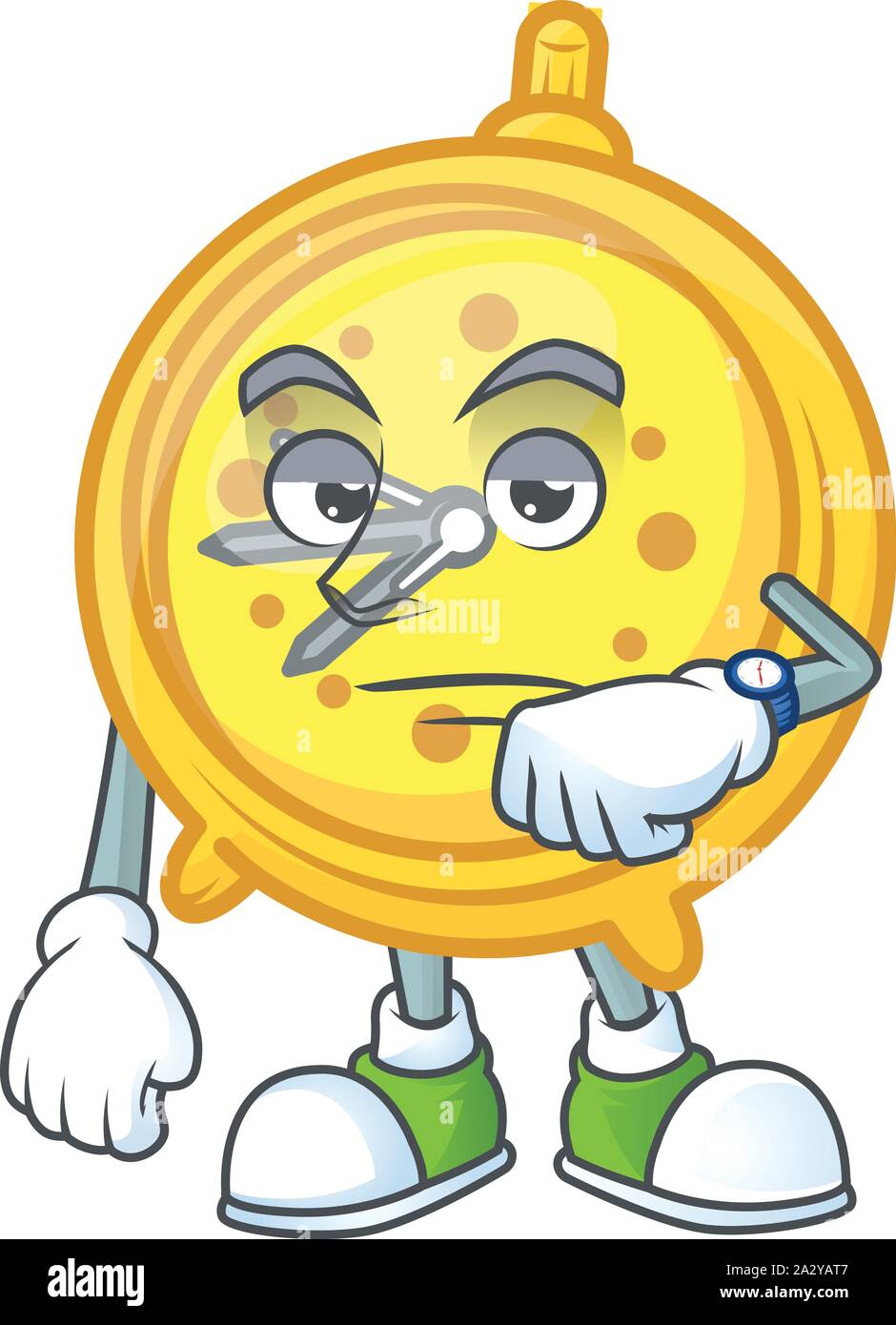 Waiting alarm clock character on white background Stock Vector Image ...