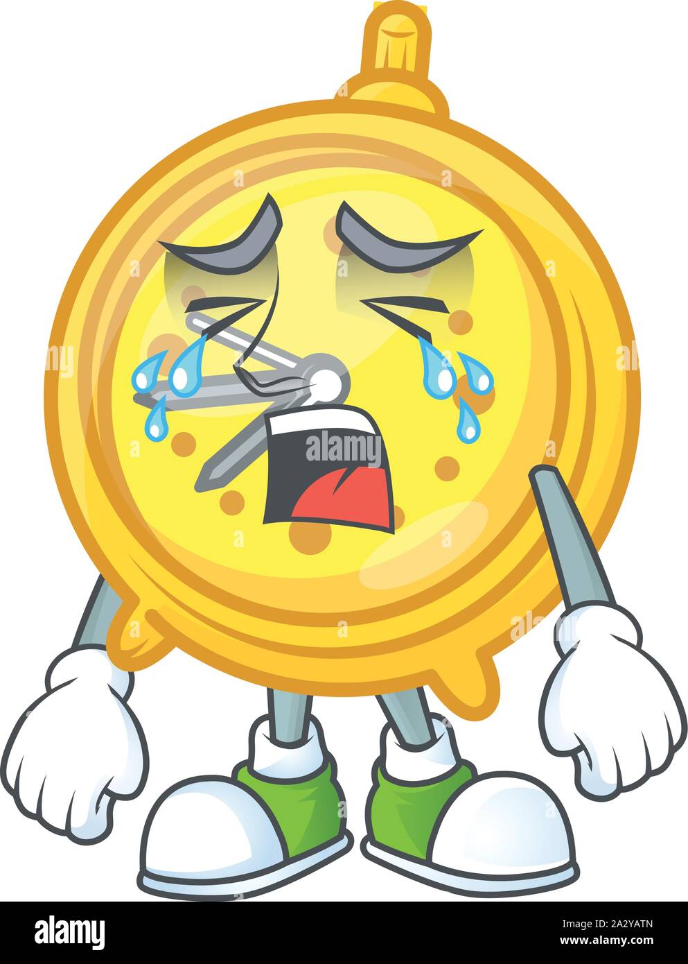 Crying alarm clock cartoon with machine classic Stock Vector Image ...