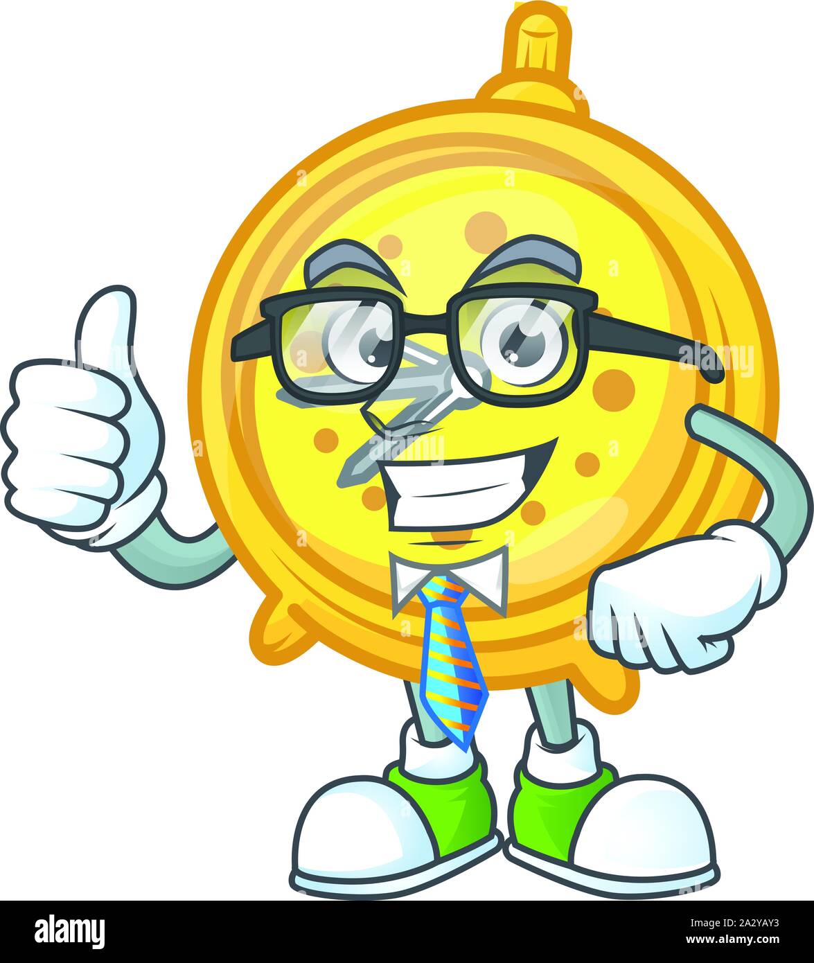 Businessman alarm clock cartoon character with mascot Stock Vector ...
