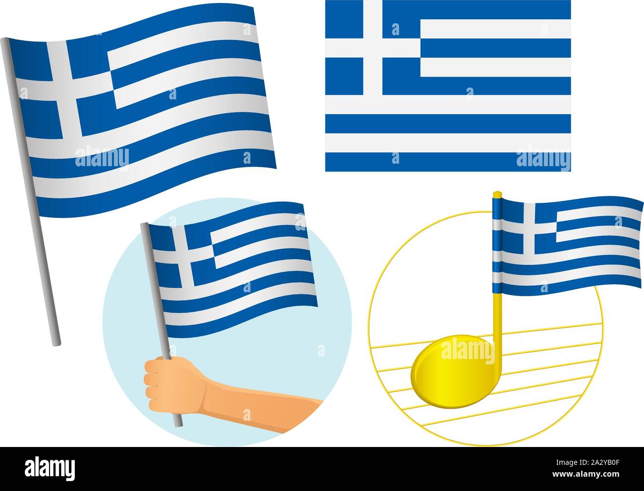 Greece flag icon set. National flag of Greece vector illustration Stock ...