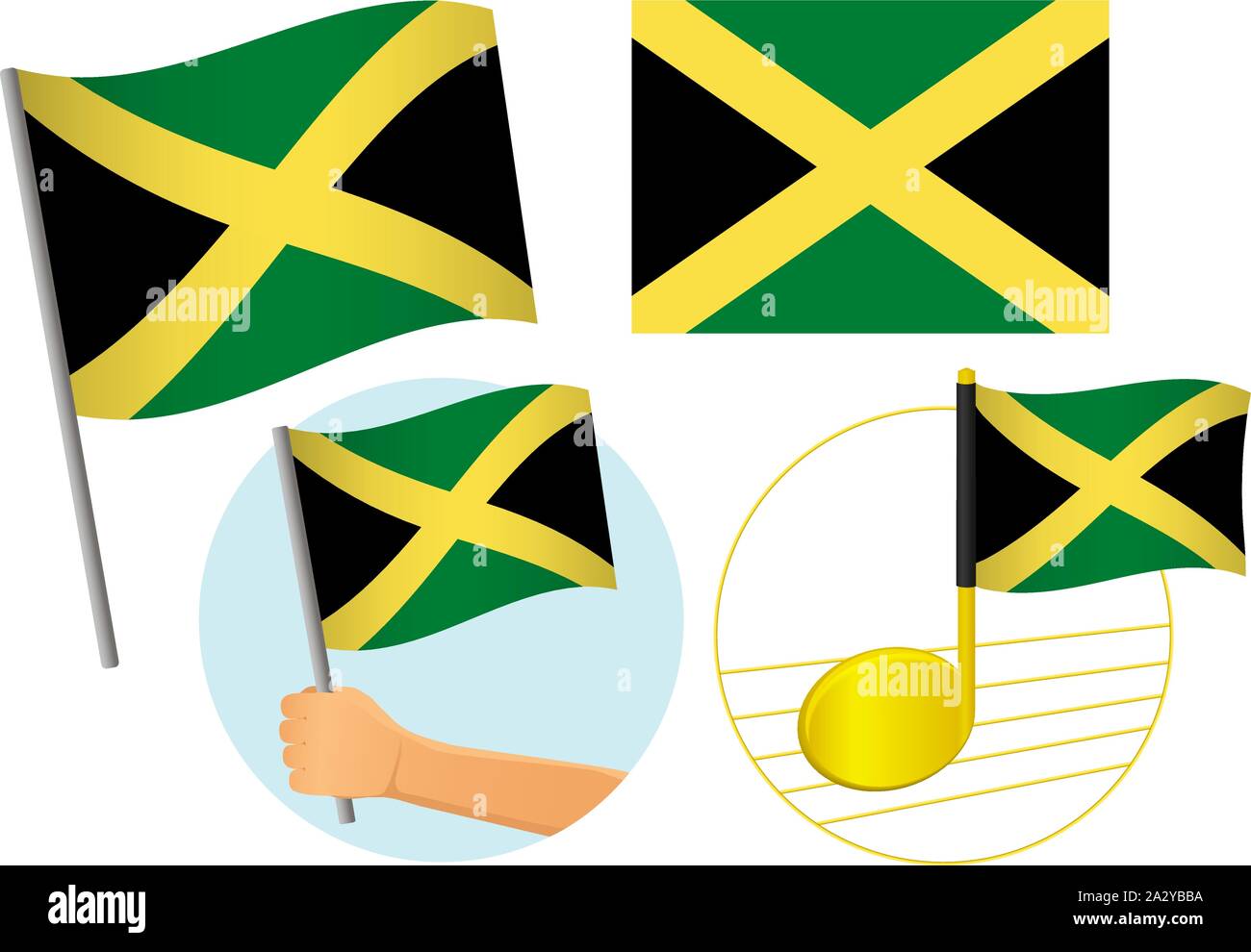 Jamaica Flag Icon Set National Flag Of Jamaica Vector Illustration jamaica-flag-icon-set-national-flag-of-jamaica-vector-illustration