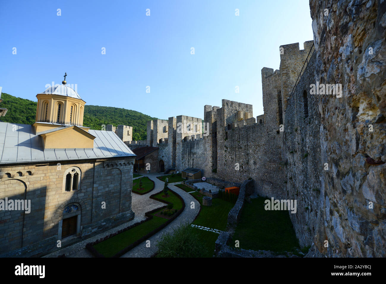 The fortified Manasija monastery in Serbia Stock Photo - Alamy