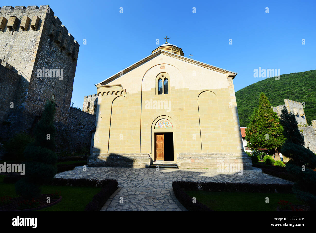 The fortified Manasija monastery in Serbia Stock Photo - Alamy