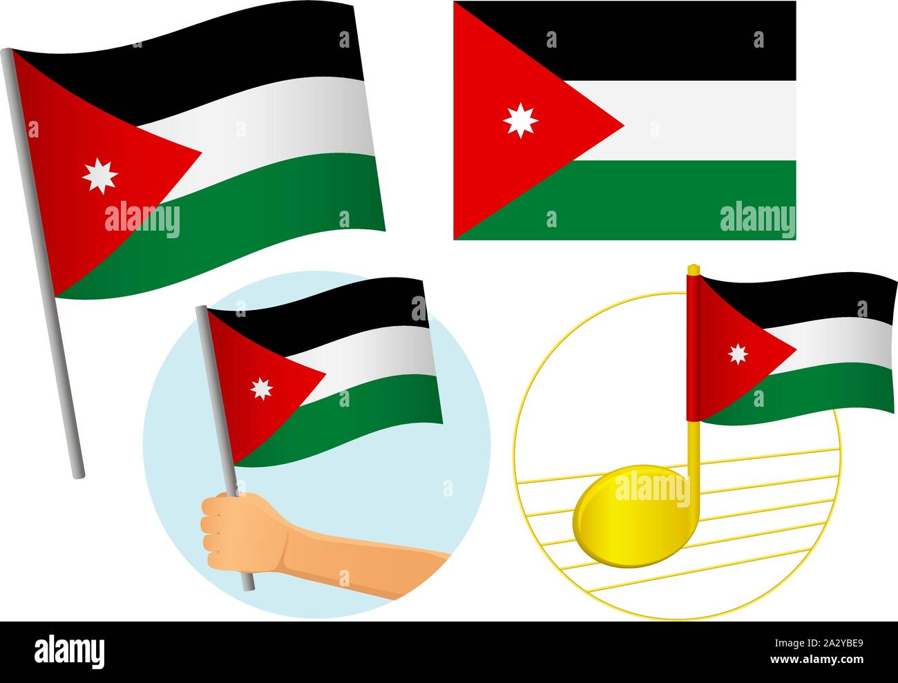 jordan flag icon set. National flag of Jordan vector illustration Stock ...