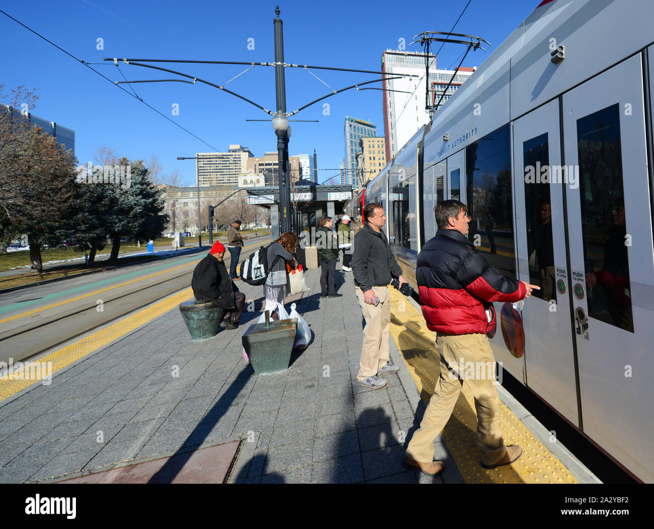 The TRAX ( Light Rail ) system in Salt Lake City, Utah, USA Stock Photo ...