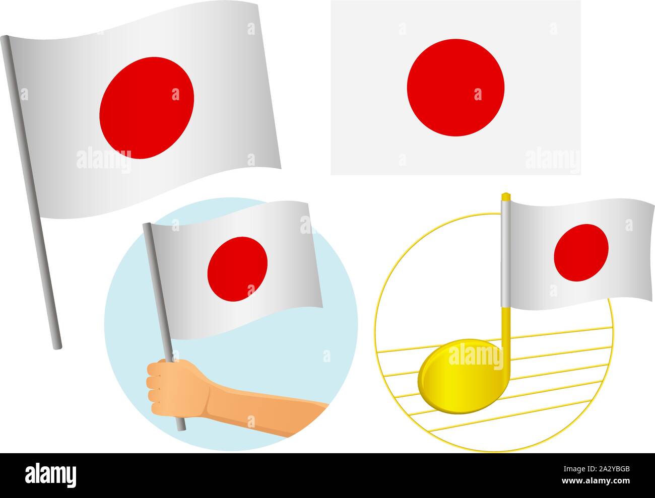 Japan flag icon set. National flag of Japan vector illustration Stock ...