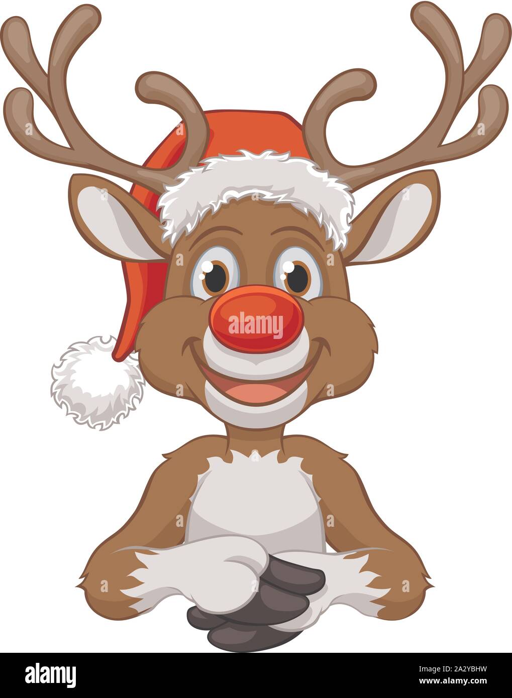 Cartoon christmas reindeer peeking around hi-res stock photography and ...