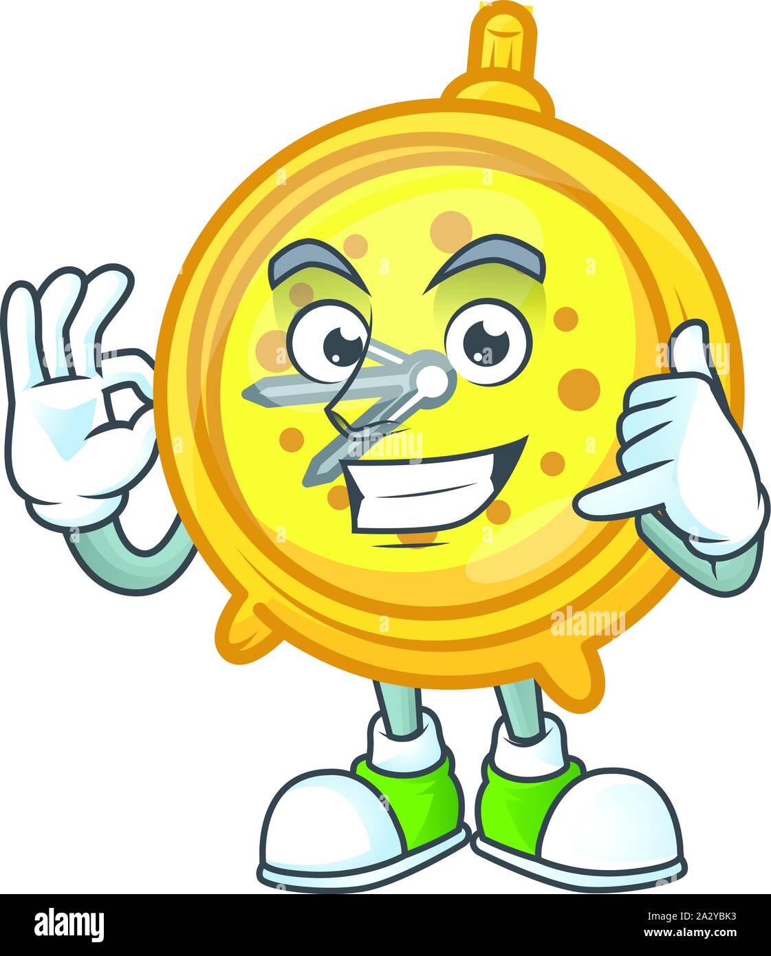 Call me alarm clock character on white background Stock Vector Image ...