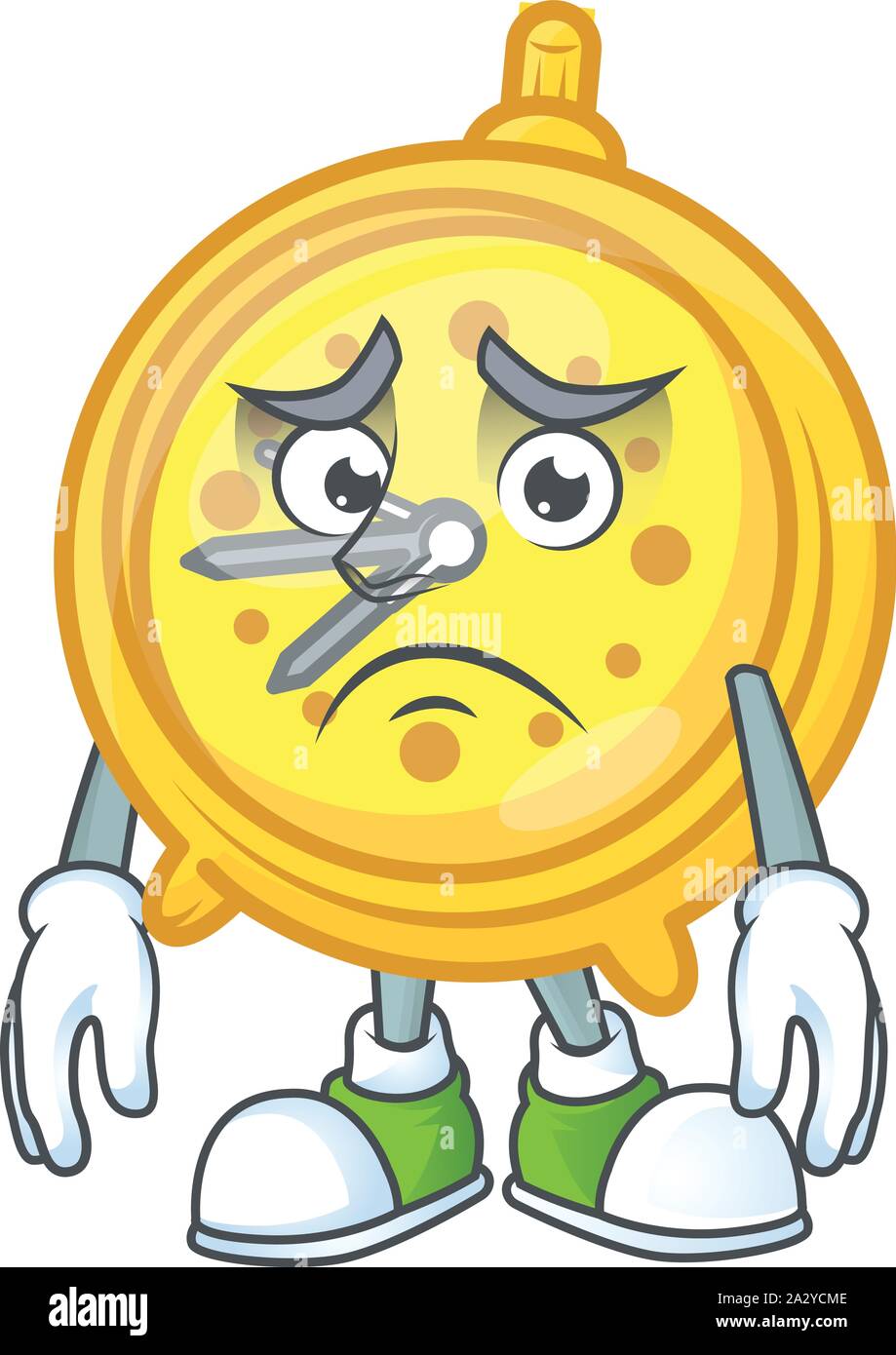 Afraid alarm clock cartoon with machine classic Stock Vector Image ...