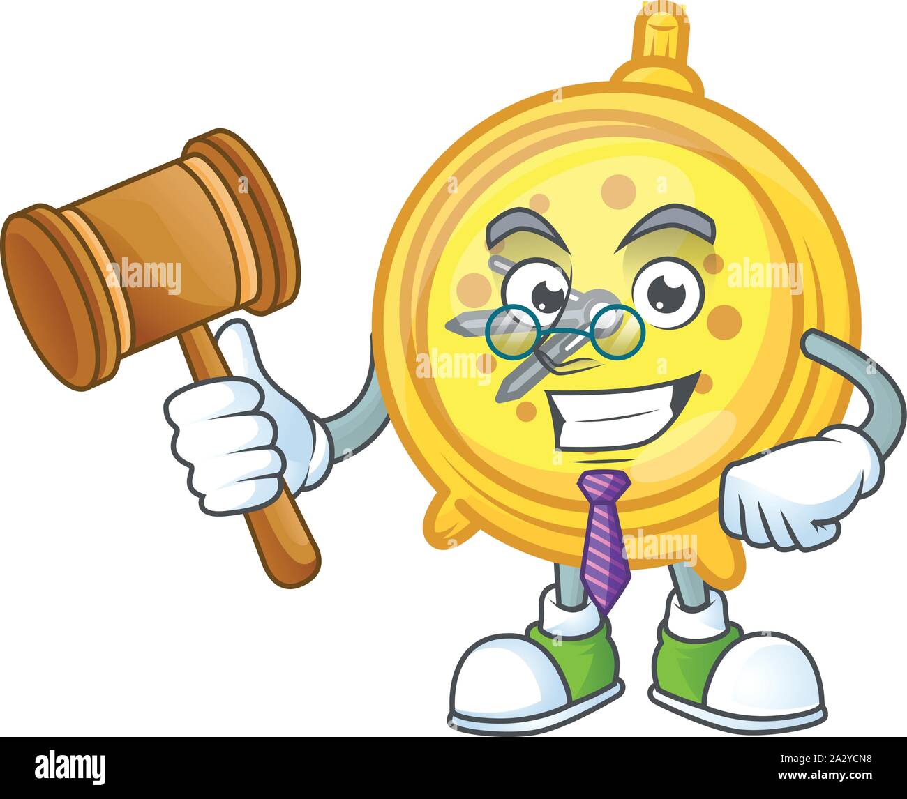 Judge alarm clock character on white background Stock Vector Image ...