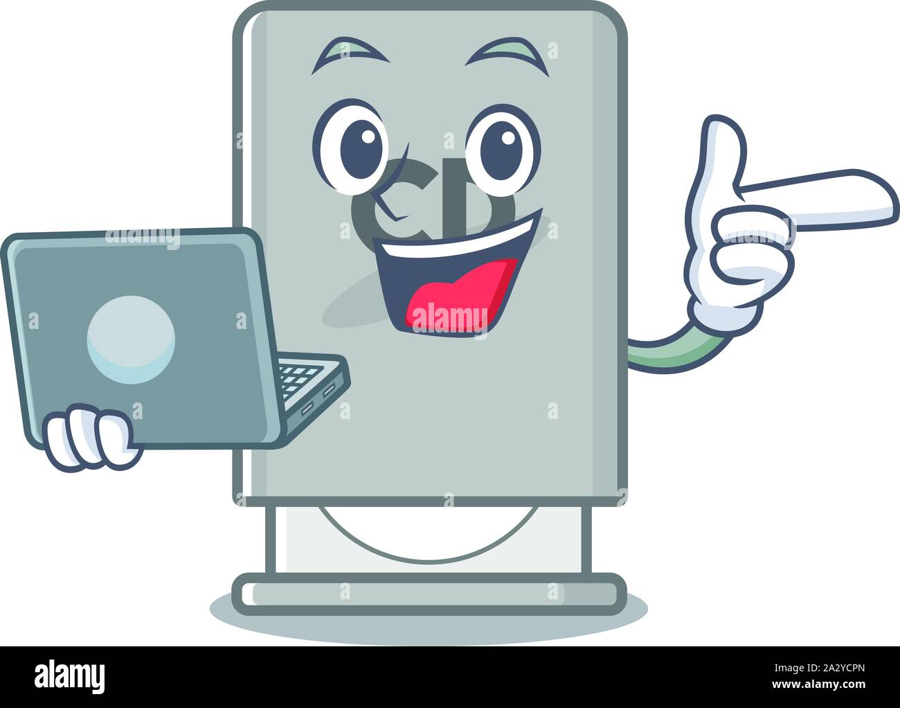 With laptop rom drive mascot isolated with cartoon Stock Vector Image ...