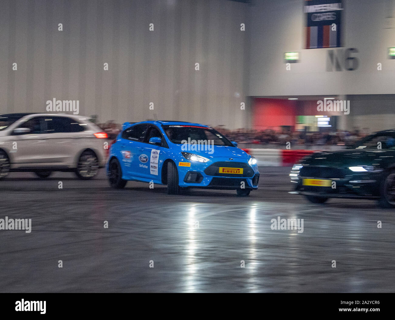 Paul Swift stunt driver, MC'd by Tiff Needell at London Motor Show May ...