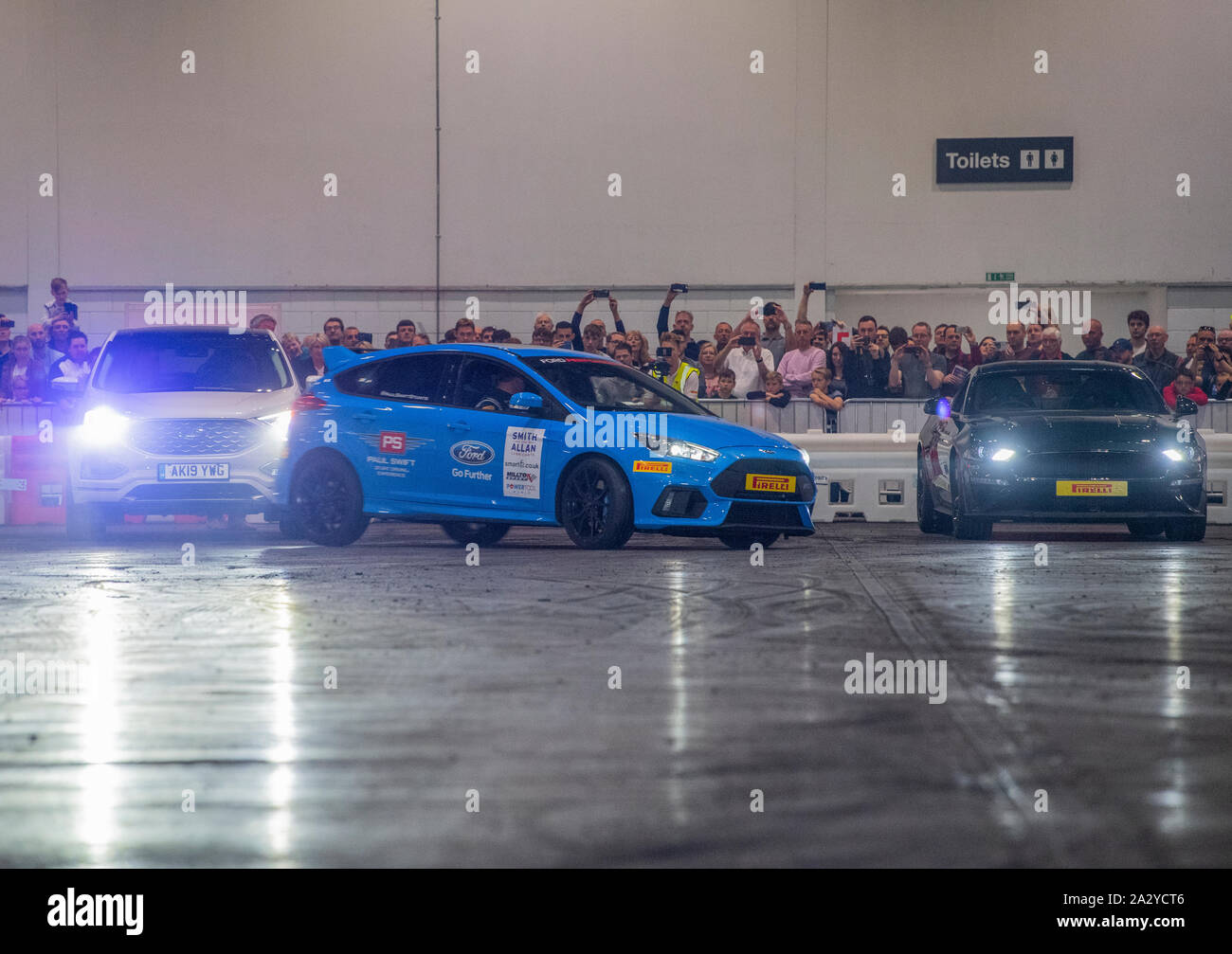 Paul Swift stunt driver, MC'd by Tiff Needell at London Motor Show May ...