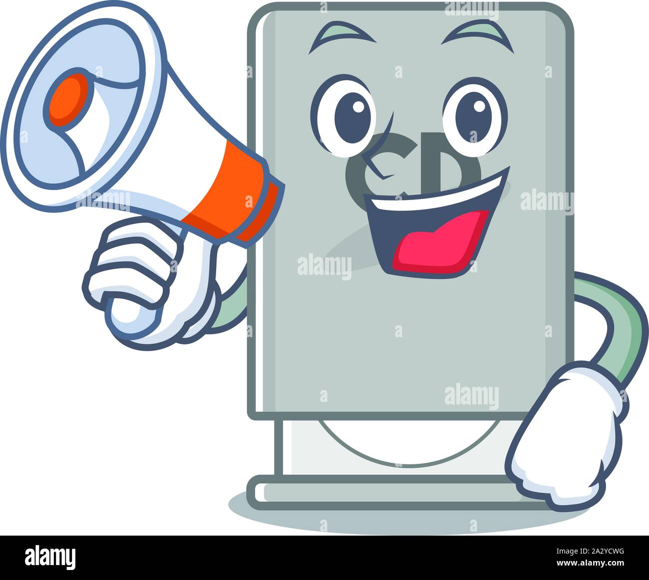 With megaphone rom drive mascot isolated with cartoon Stock Vector ...