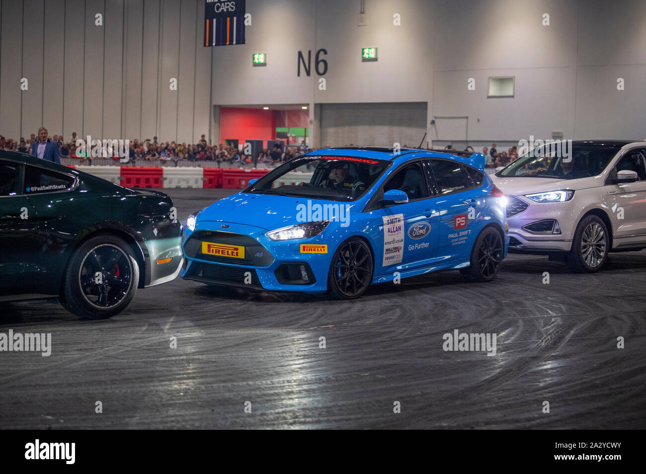Paul Swift stunt driver, MC'd by Tiff Needell at London Motor Show May ...