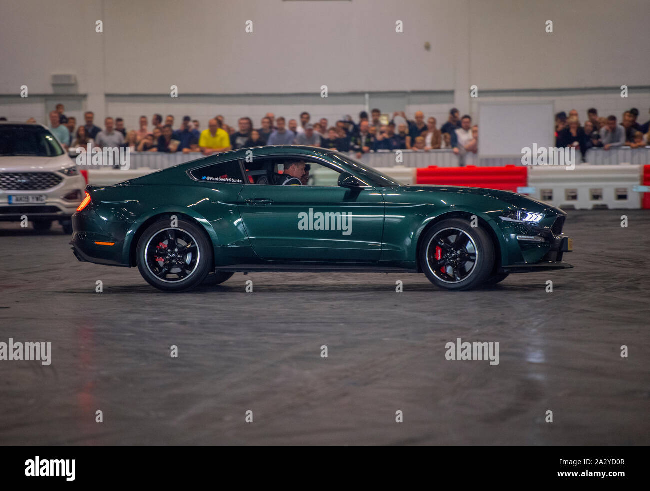 Paul Swift stunt driver, MC'd by Tiff Needell at London Motor Show May ...