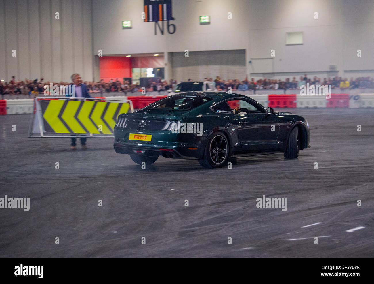 Paul Swift stunt driver, MC'd by Tiff Needell at London Motor Show May ...