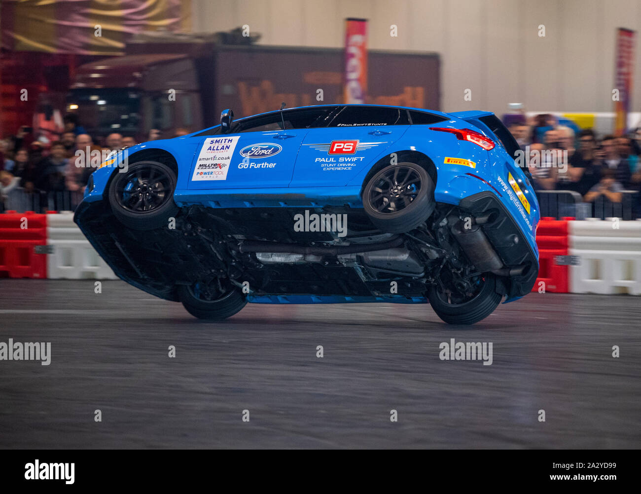 Paul Swift stunt driver, MC'd by Tiff Needell at London Motor Show May ...