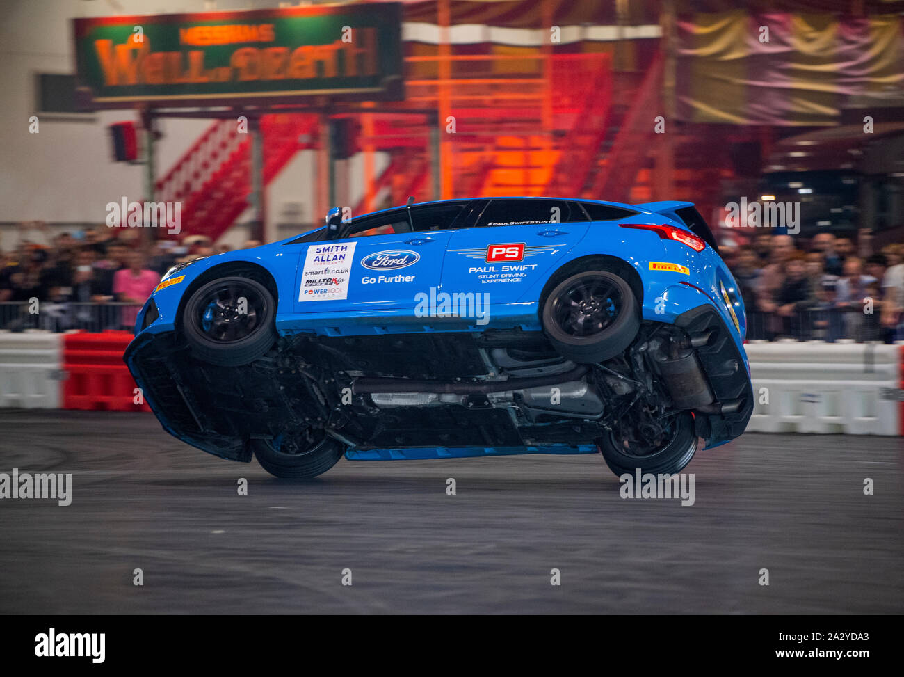 Paul Swift stunt driver, MC'd by Tiff Needell at London Motor Show May ...