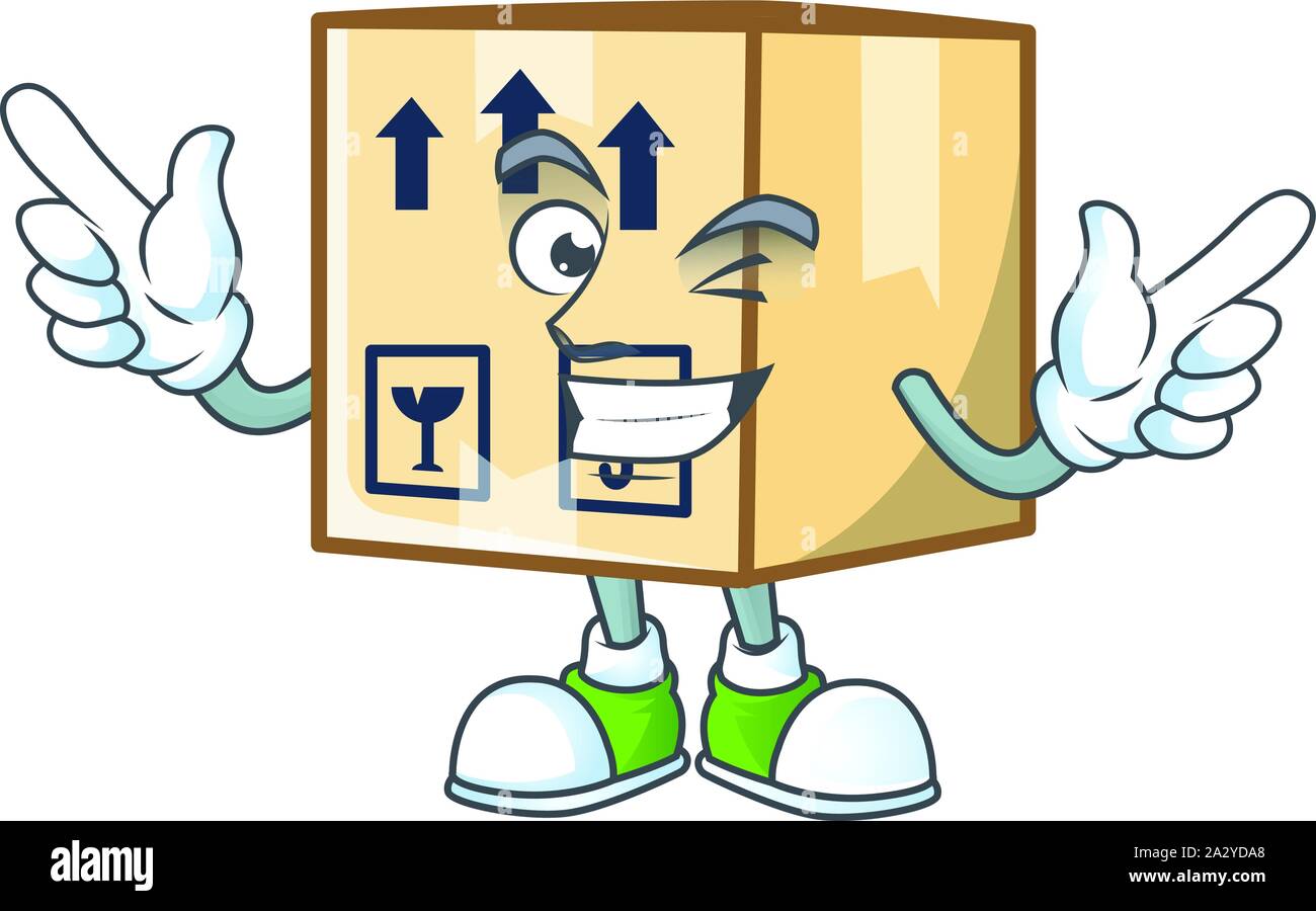 Wink cardboard close cartoon character mascot style Stock Vector Image ...