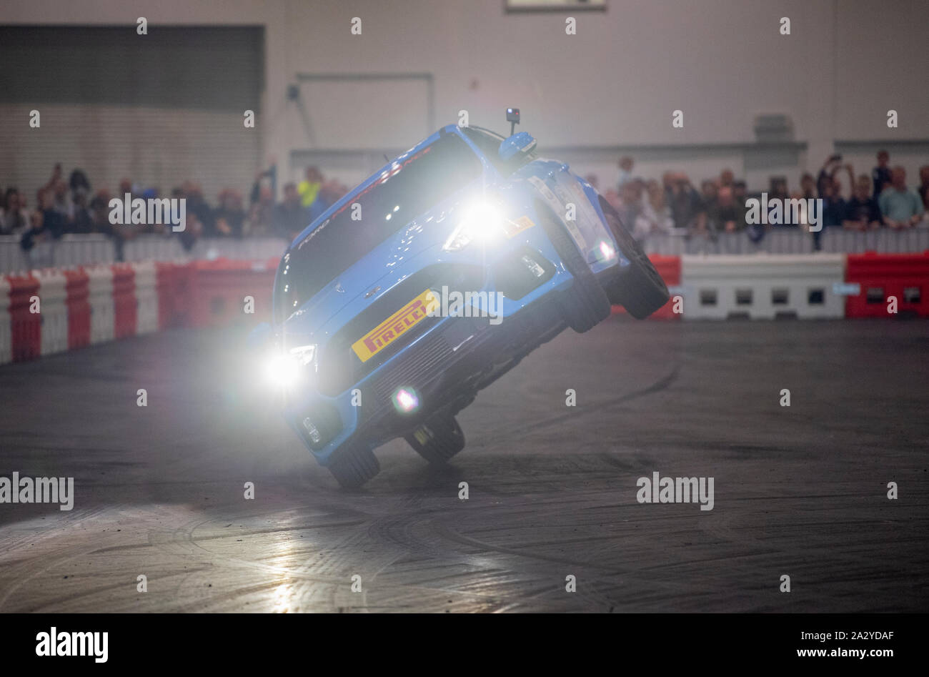Paul Swift stunt driver, MC'd by Tiff Needell at London Motor Show May ...