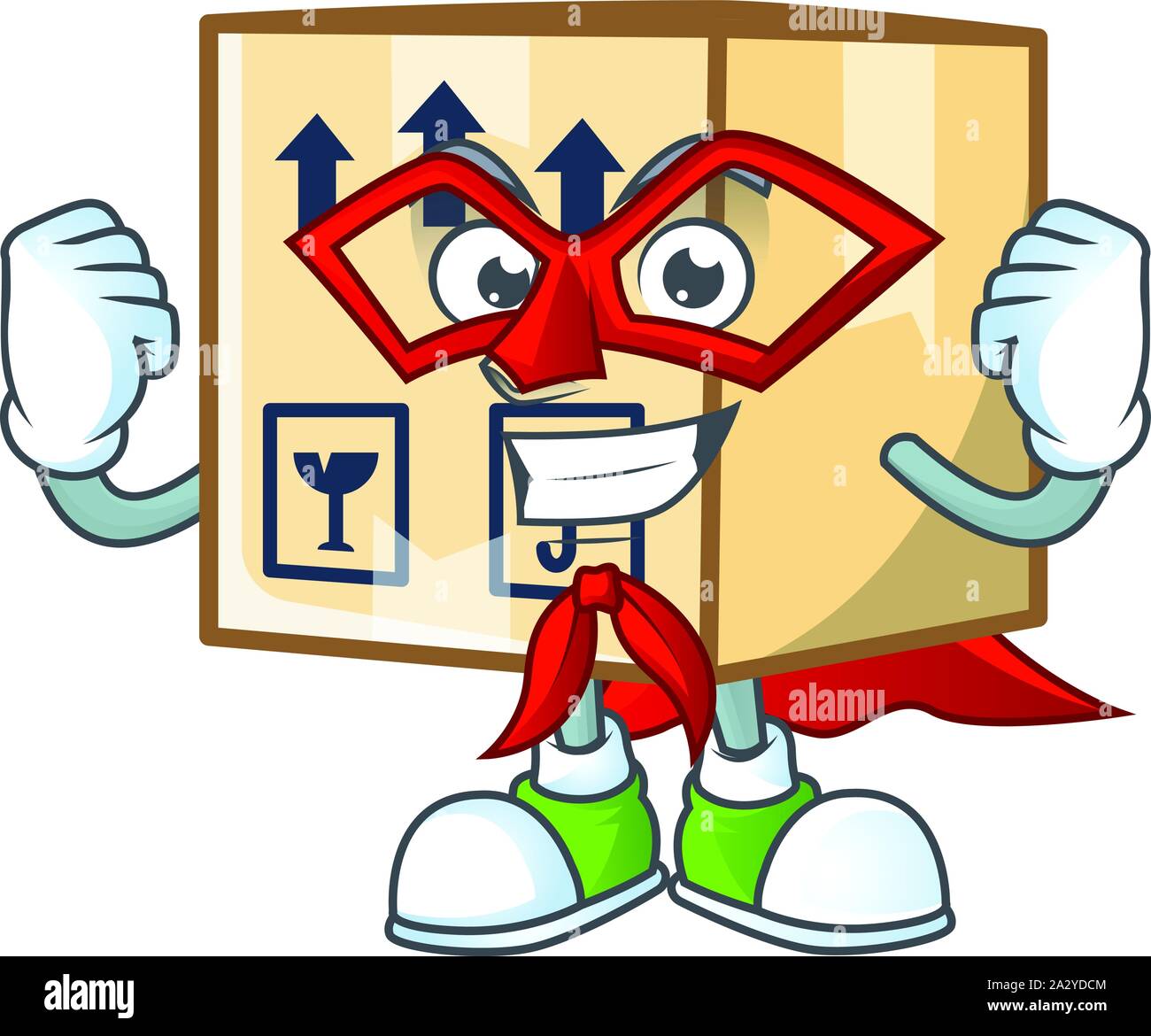 Super hero cardboard close cartoon character mascot style Stock Vector ...