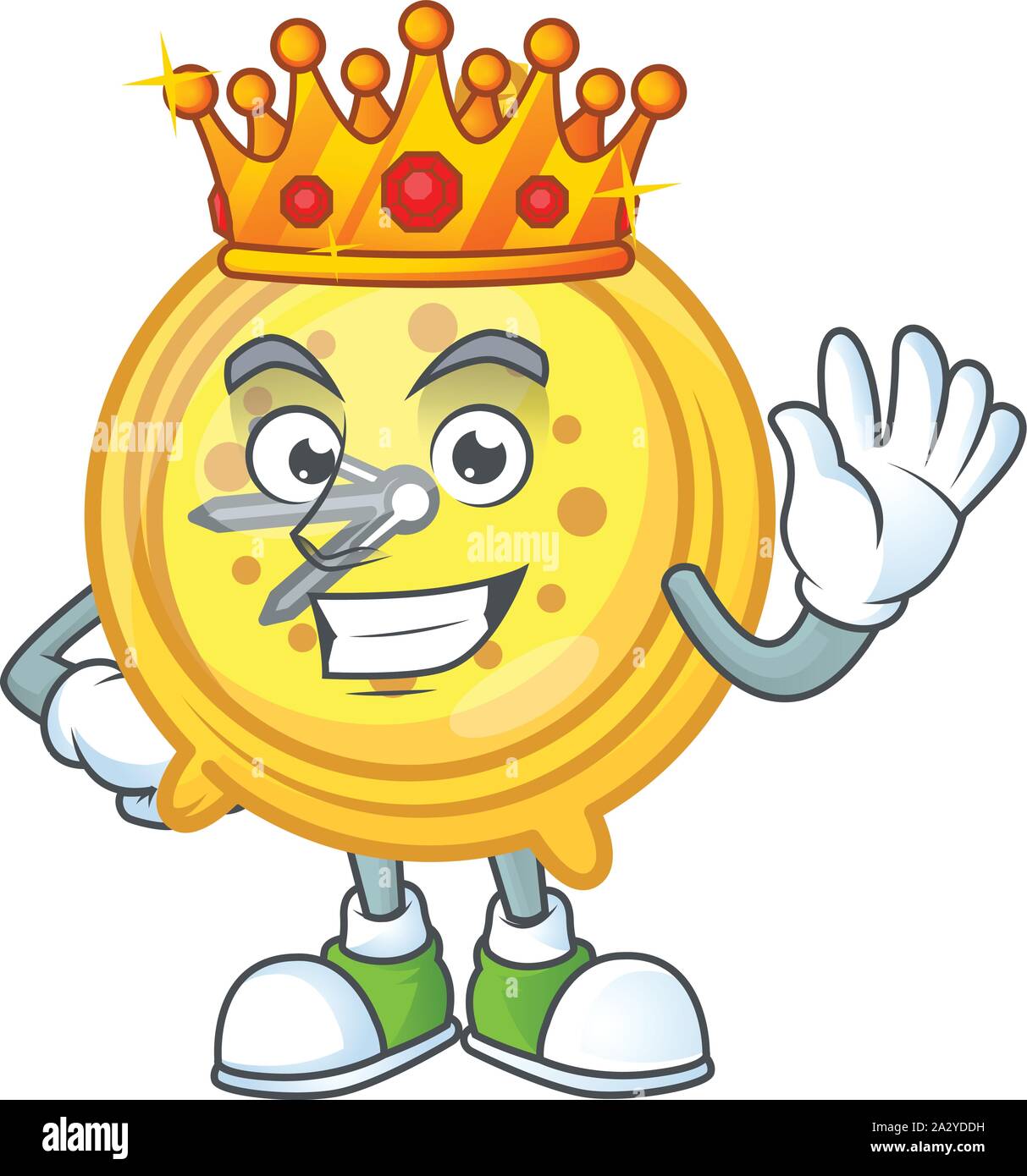 King alarm clock character on white background Stock Vector Image & Art ...