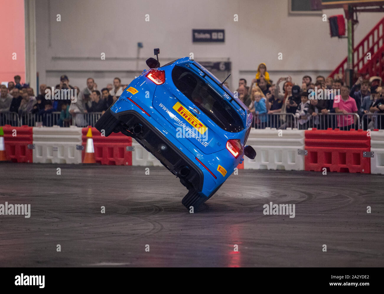Paul Swift stunt driver, MC'd by Tiff Needell at London Motor Show May ...