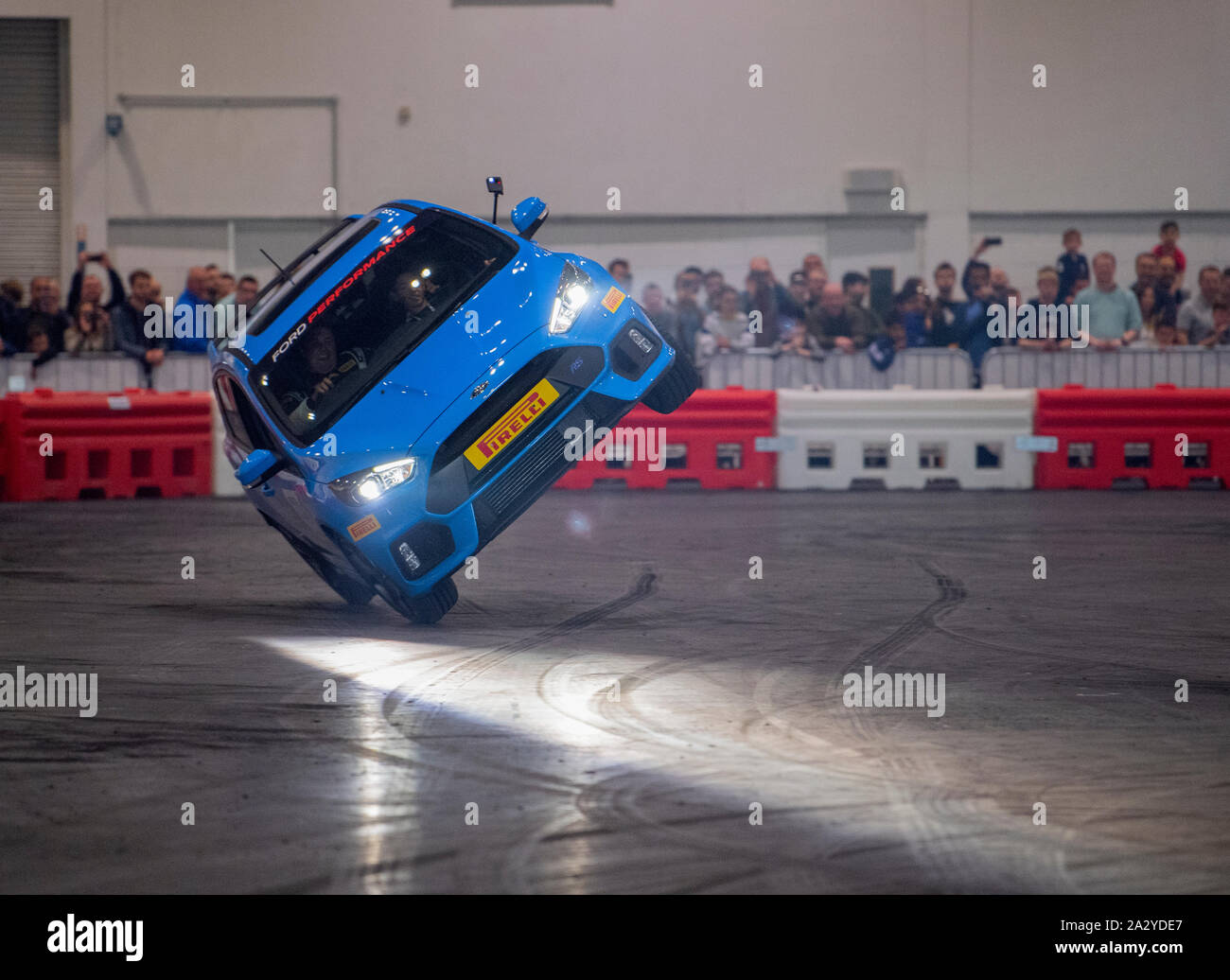 Paul Swift stunt driver, MC'd by Tiff Needell at London Motor Show May ...