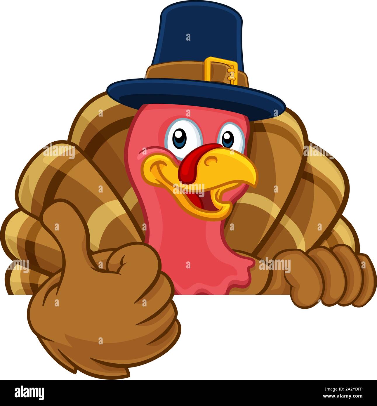 Turkey Pilgrim Hat Thanksgiving Cartoon Character Stock Vector Image ...