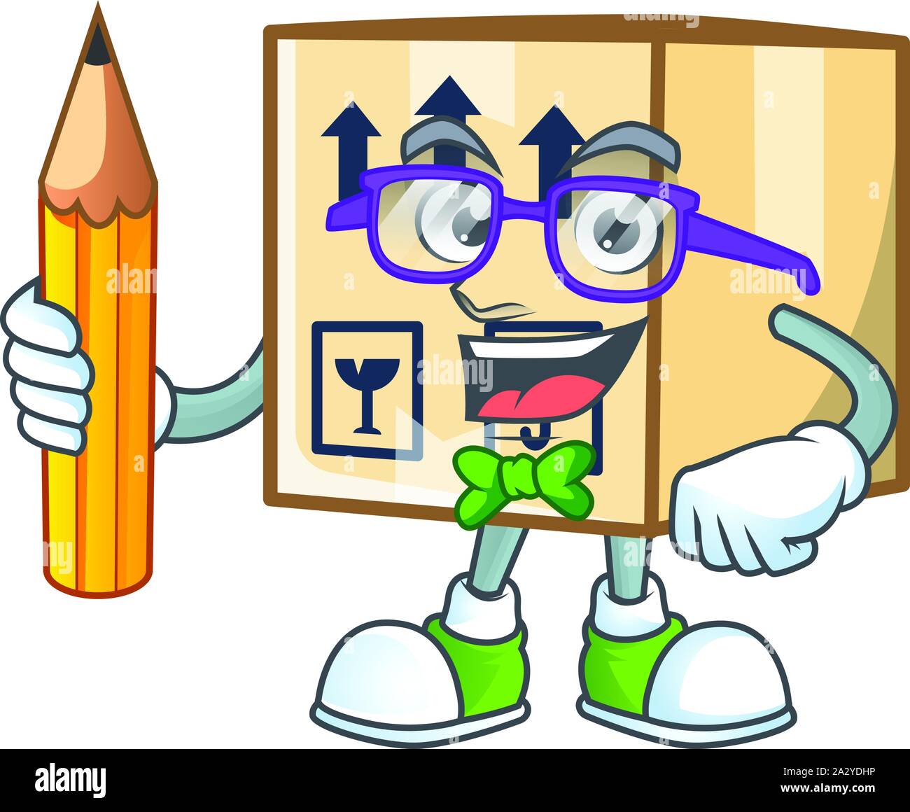 Student cardboard close cartoon character mascot style Stock Vector ...