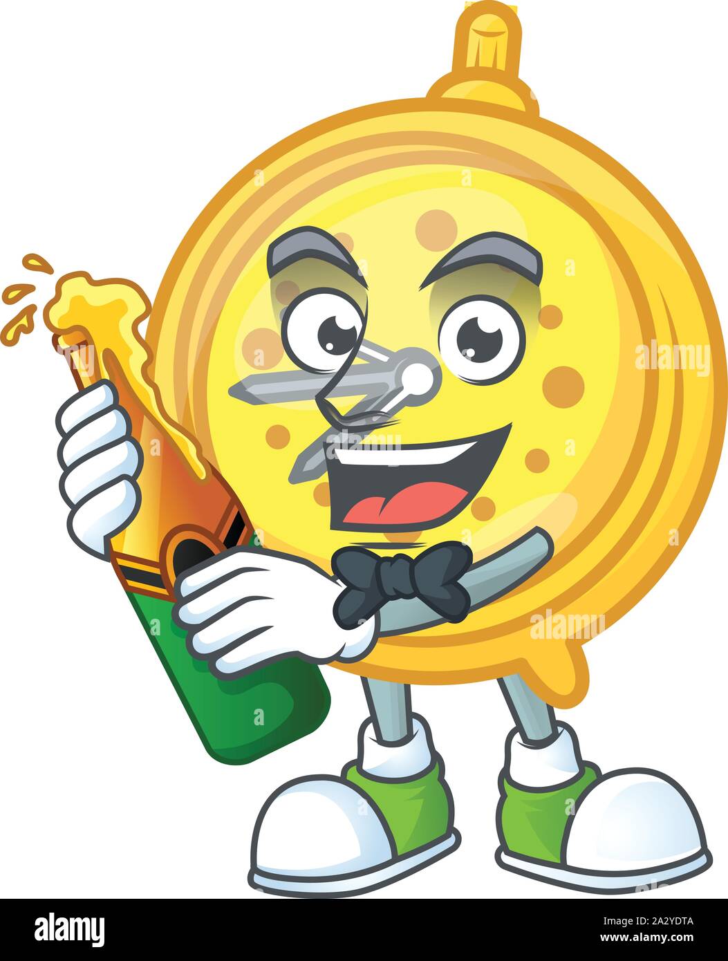 With beer alarm clock character on white background Stock Vector Image ...