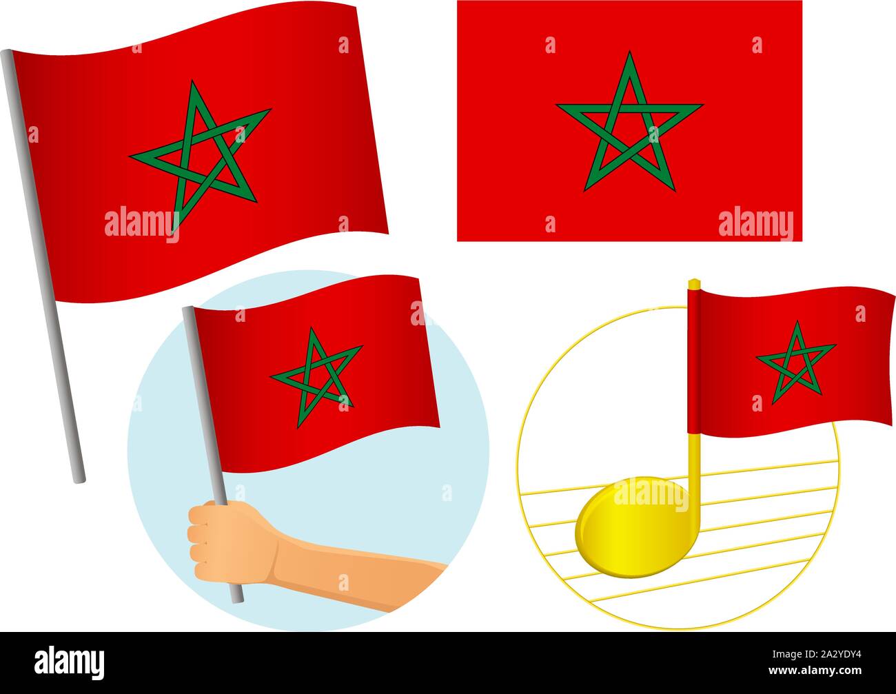 Morocco flag icon set. National flag of Morocco vector illustration ...