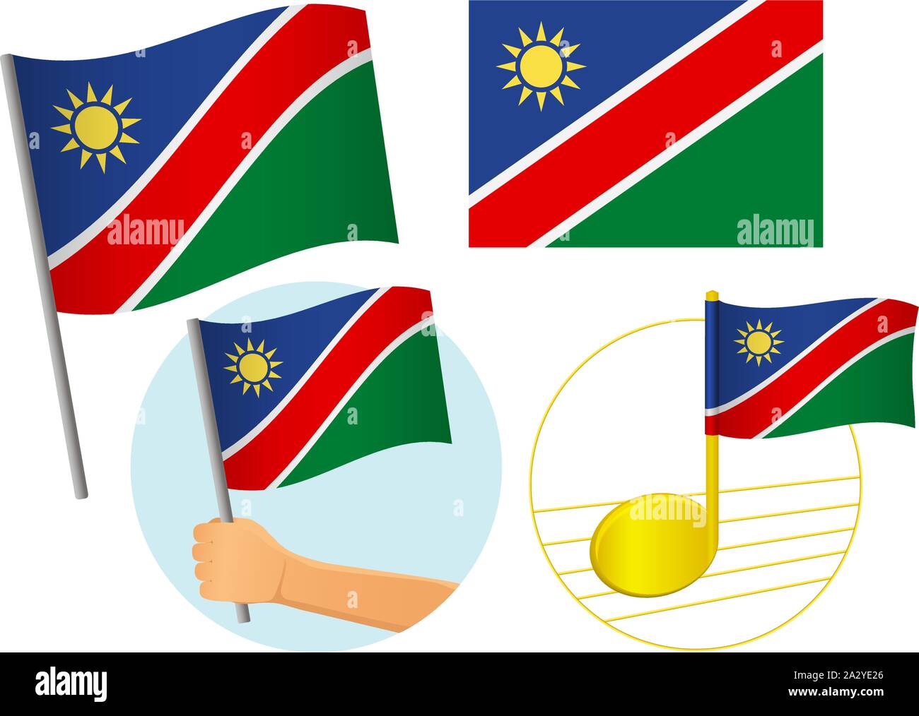 Namibia flag icon set. National flag of Namibia vector illustration ...