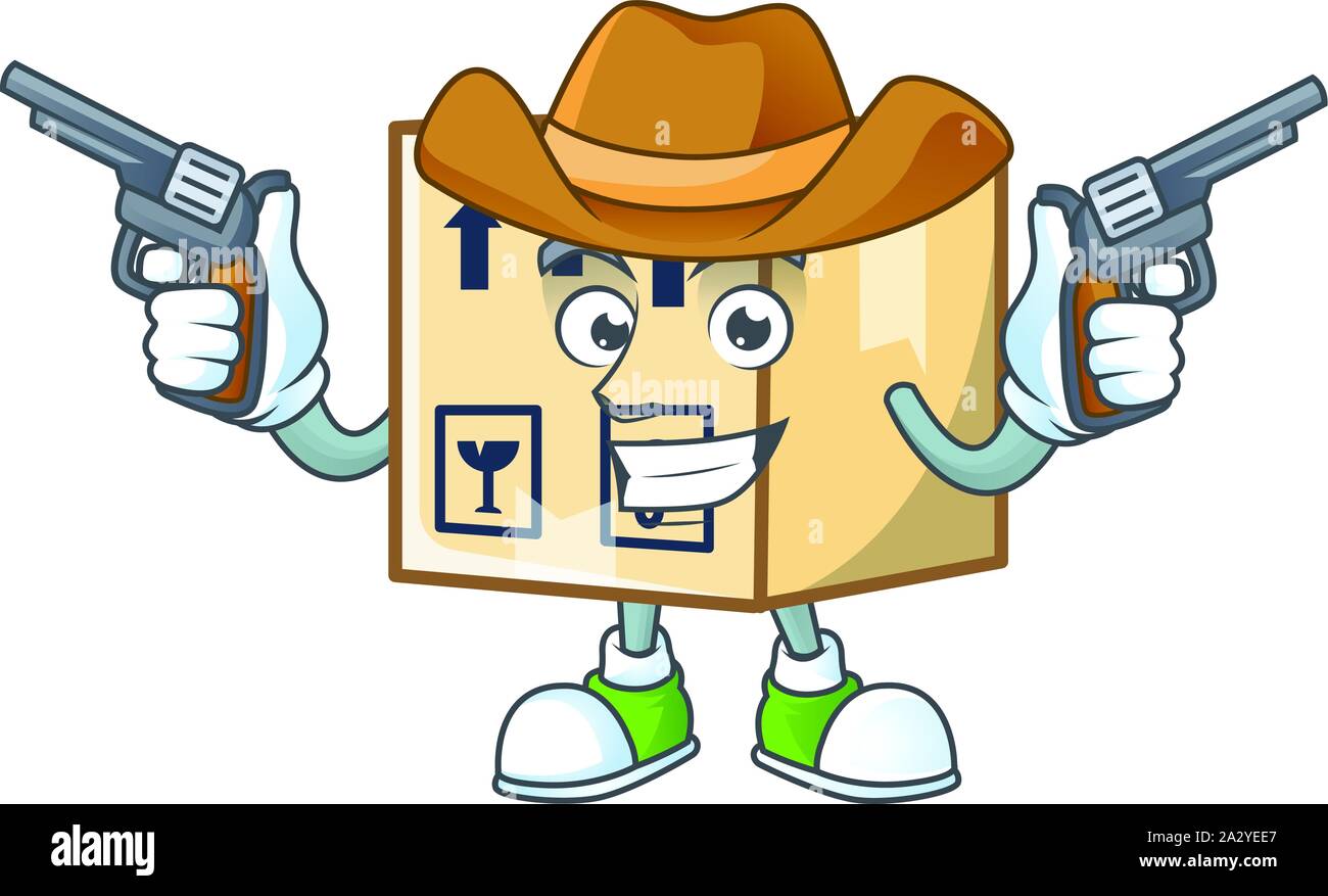 Cowboy box cardboard close for goods packaging Stock Vector Image & Art ...