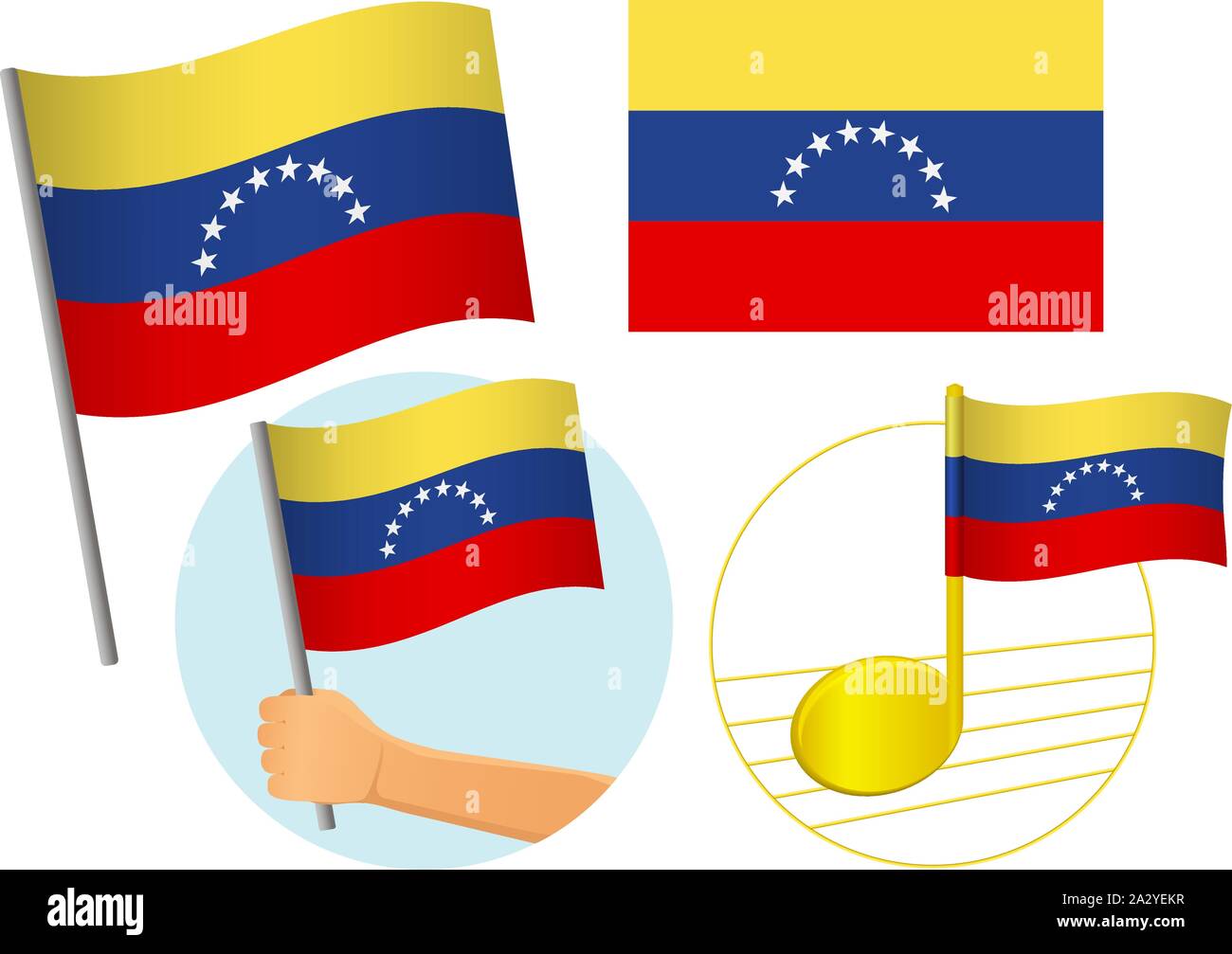 Venezuela flag icon set. National flag of Venezuela vector illustration ...