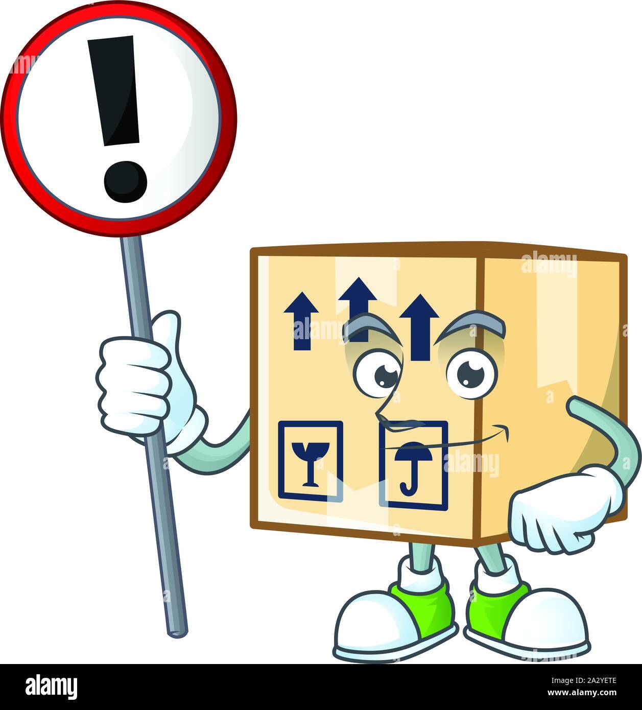 With sign box cardboard close for goods packaging Stock Vector Image ...
