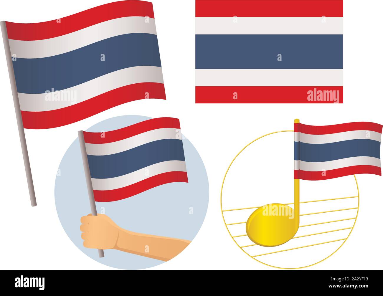Thailand flag icon set. National flag of Thailand vector illustration ...