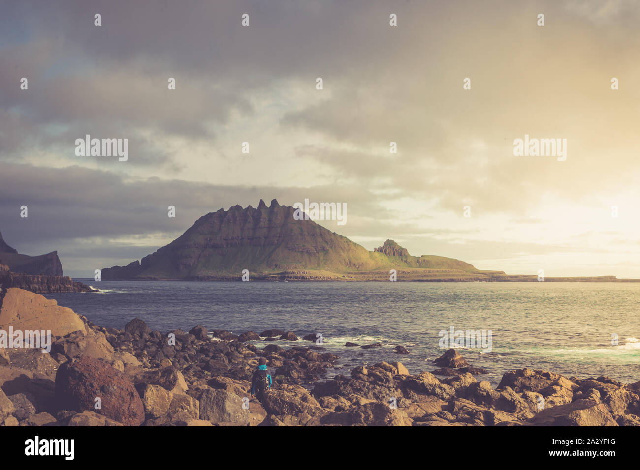 Dramatic landscape on Faroe Islands. The nature of the Faroe Islands in ...