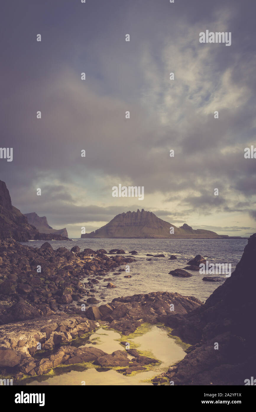 Dramatic landscape on Faroe Islands. The nature of the Faroe Islands in ...