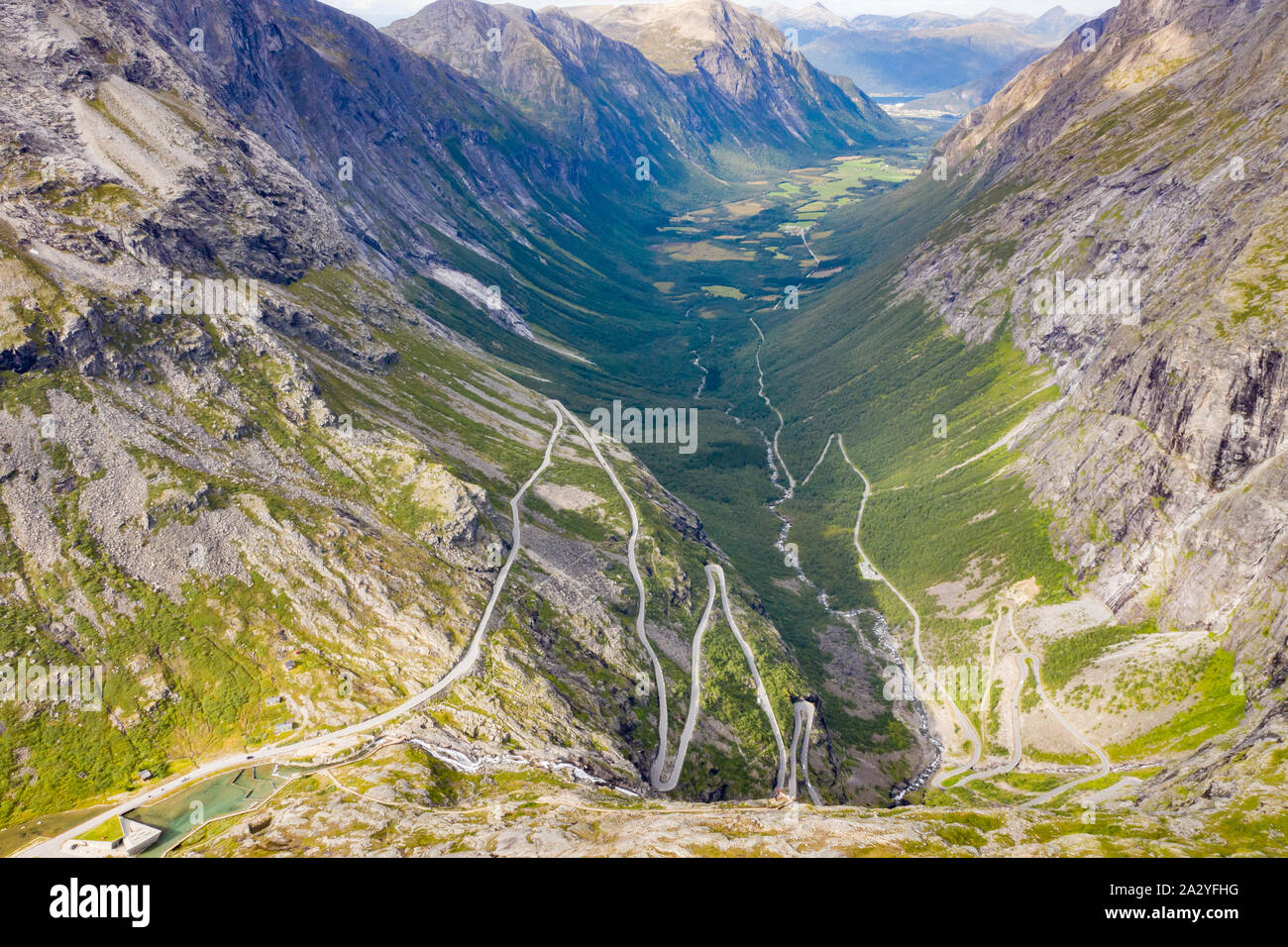 Trollstigen, Andalsnes, Norway. Stigfossen Waterfall Near Famous ...