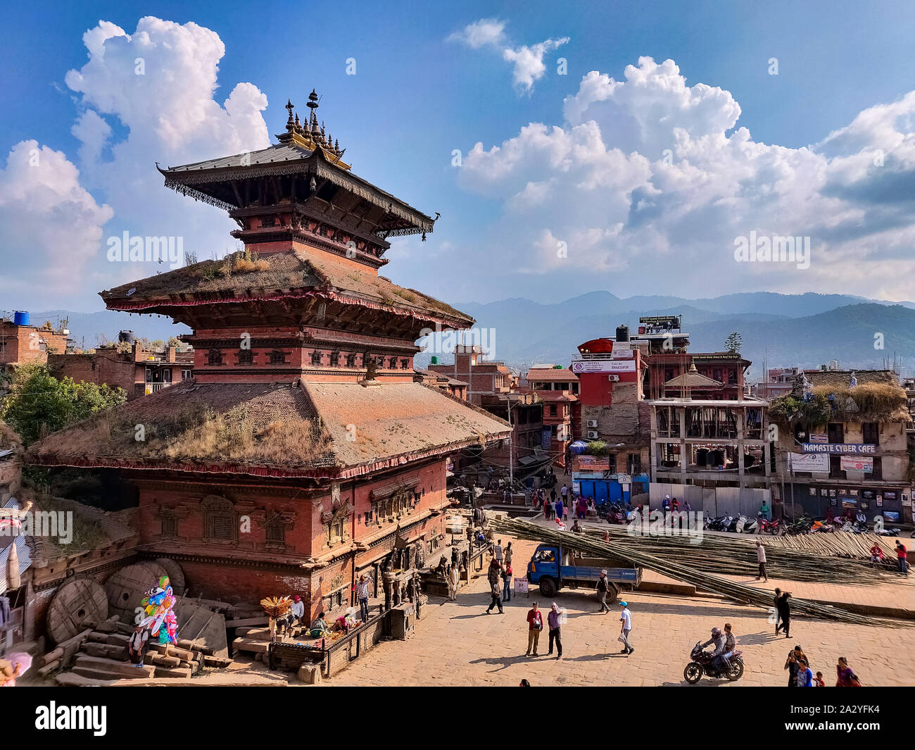 Ancient temples at Bhaktapur Durbar Square in Nepal Stock Photo - Alamy